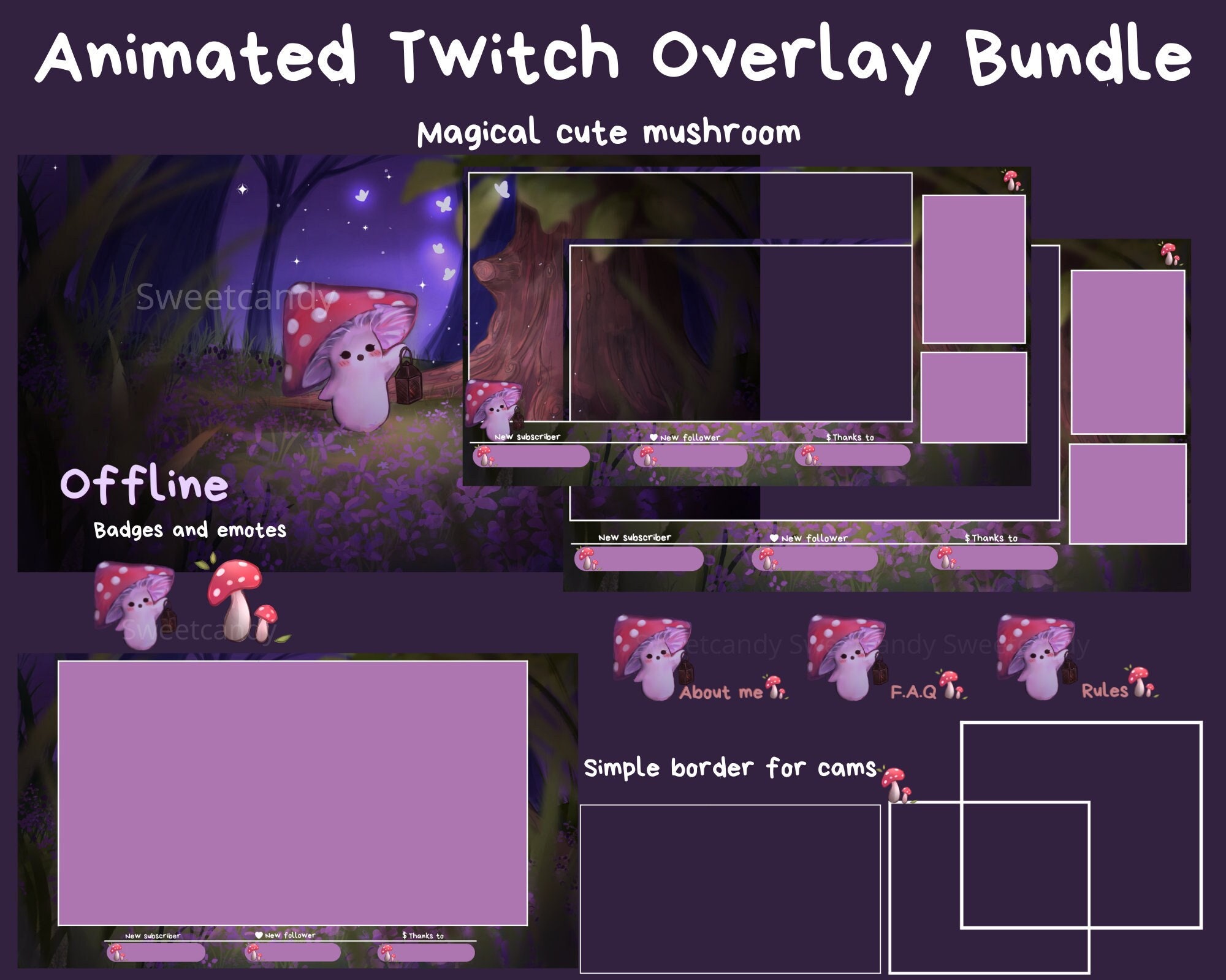 Animated Overlay Bundle for Twitch Streamers Overlay Pack - Etsy