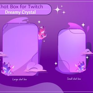 Cute Purple Dreamy Chat Box for Twitch, Crystal, Just Chatting, Pink ...