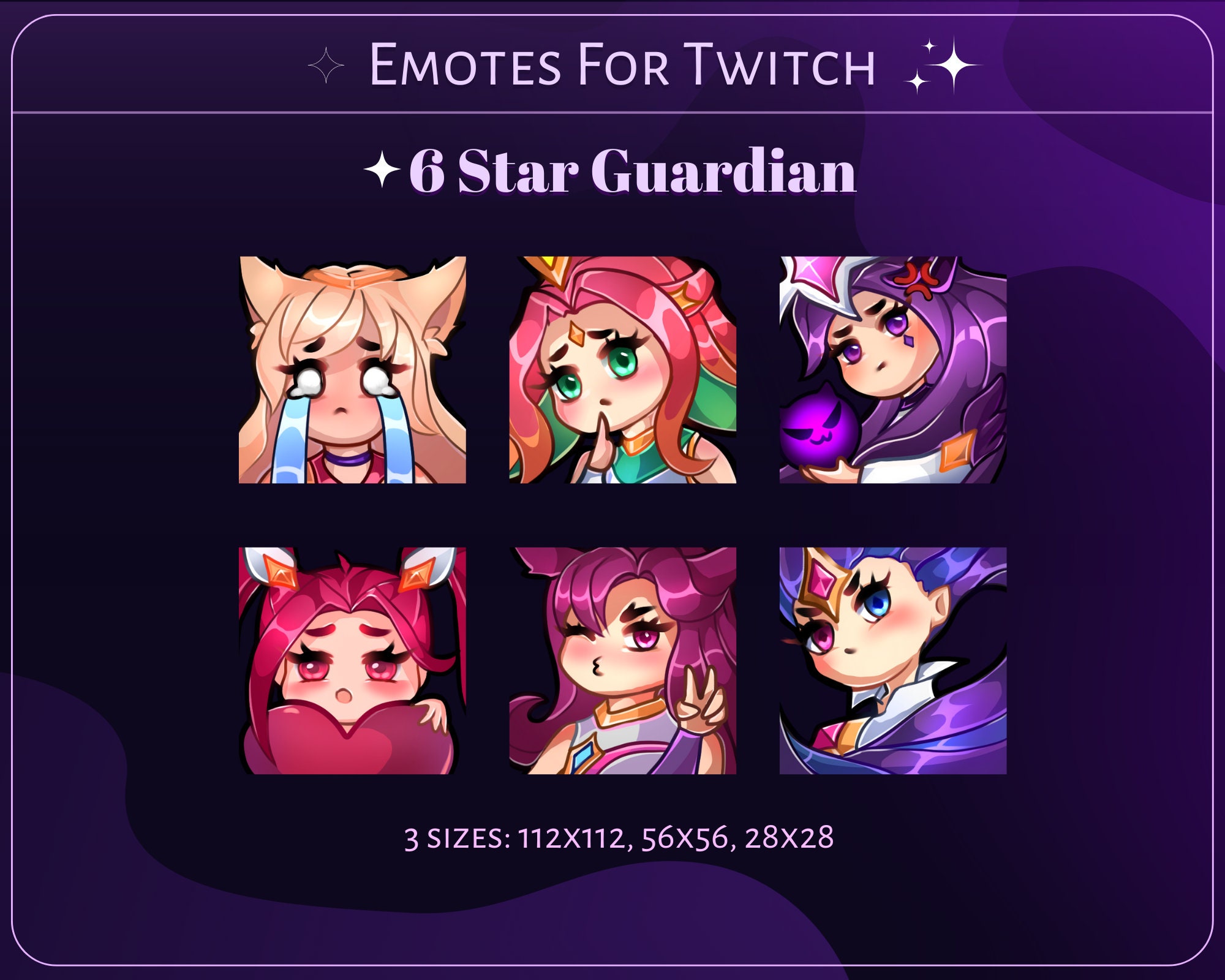 Star Guardian Emote Pack for Twitch, League of Legends Emotes, Cute ...