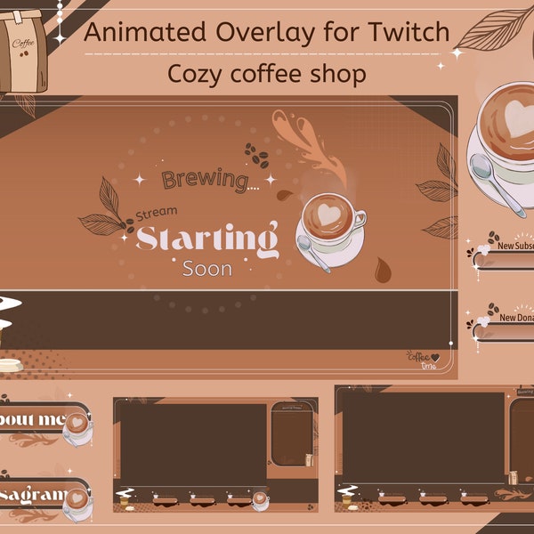 Cozy Animated Cottagecore Overlay Pack for Twitch, Cozy Animated Overlay, Cottagecore Vibes ...