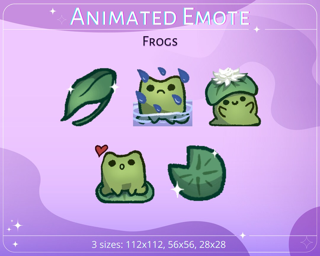 Cute Animated Frog Emotes Pack for Twitch, Animated Emotes, Kawaii ...
