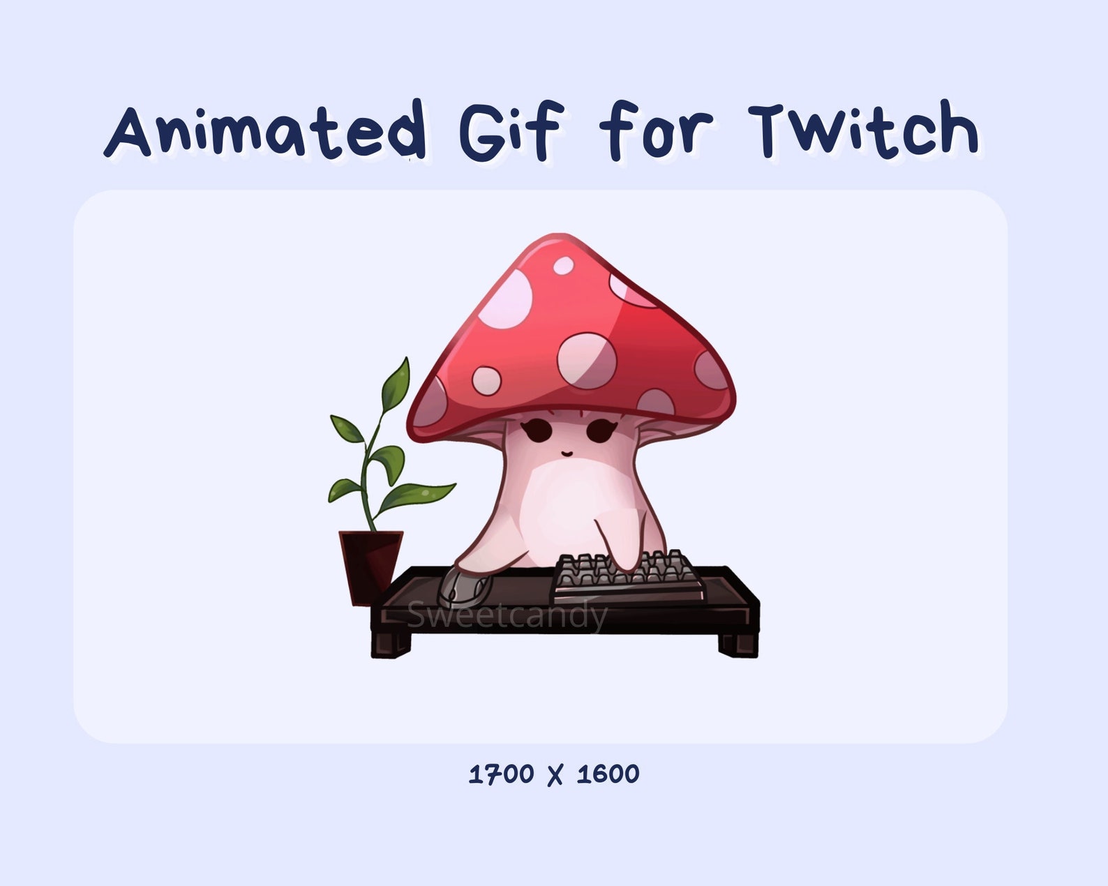 Cute Animated Mushroom GIF for Twitch Discord Youtube - Etsy UK