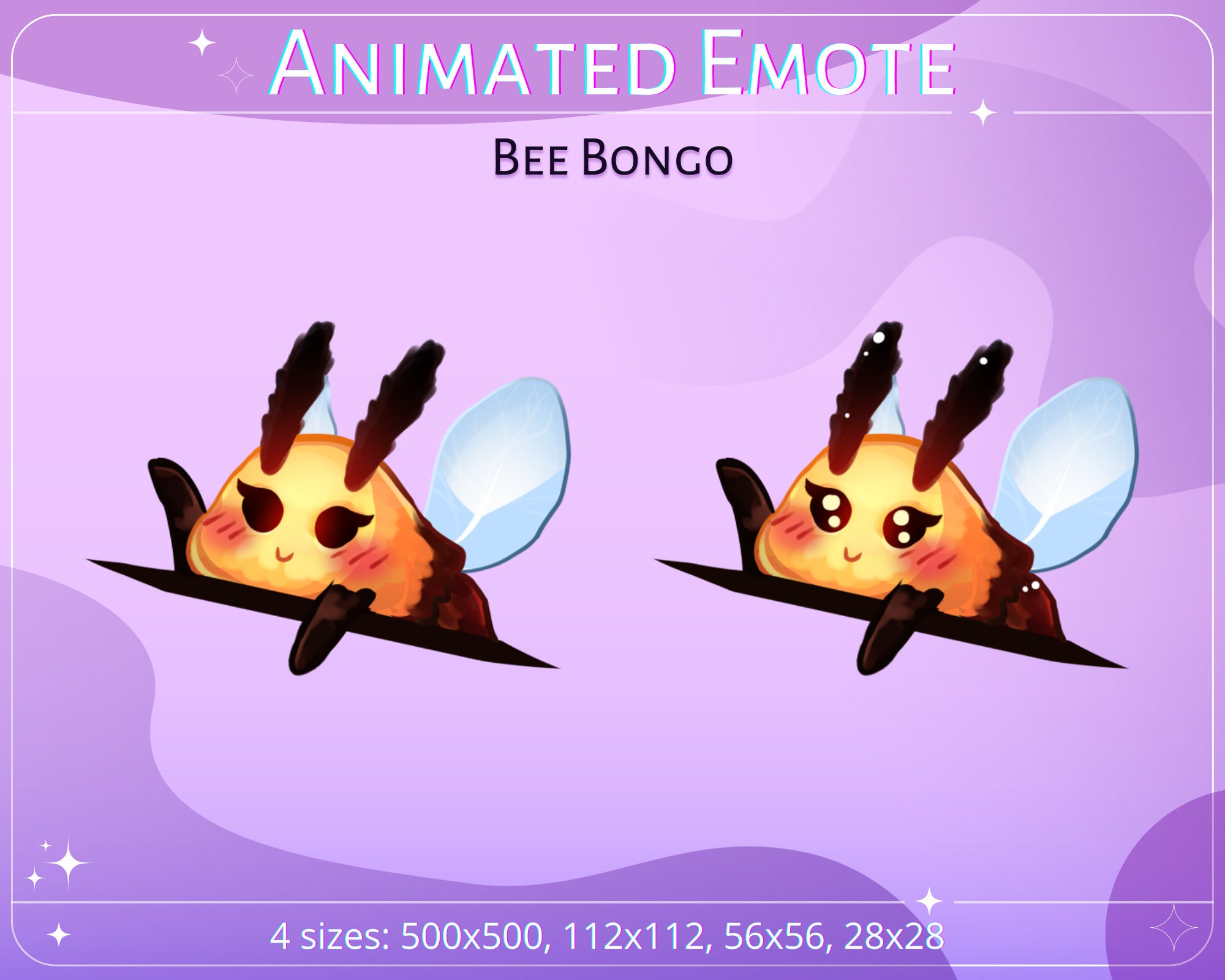 Cute Bongo Bee Animated Emote for Twitch, Discord, Youtube, Bongo Emote ...