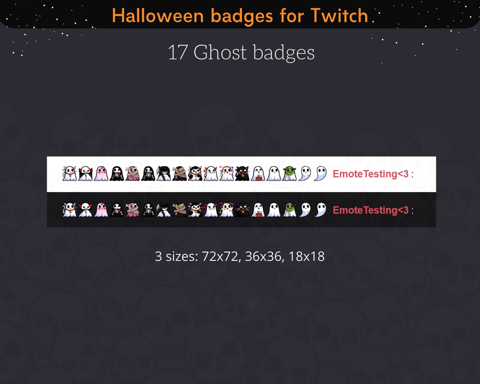 Cute Halloween Ghost Badges for Twitch, Discord, Youtube (digital ...