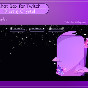 Cute Purple Dreamy Chat Box for Twitch, Crystal, Just Chatting, Pink ...