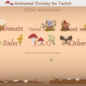 Cozy Animated Cottagecore Overlay Pack for Twitch, Cozy Animated ...
