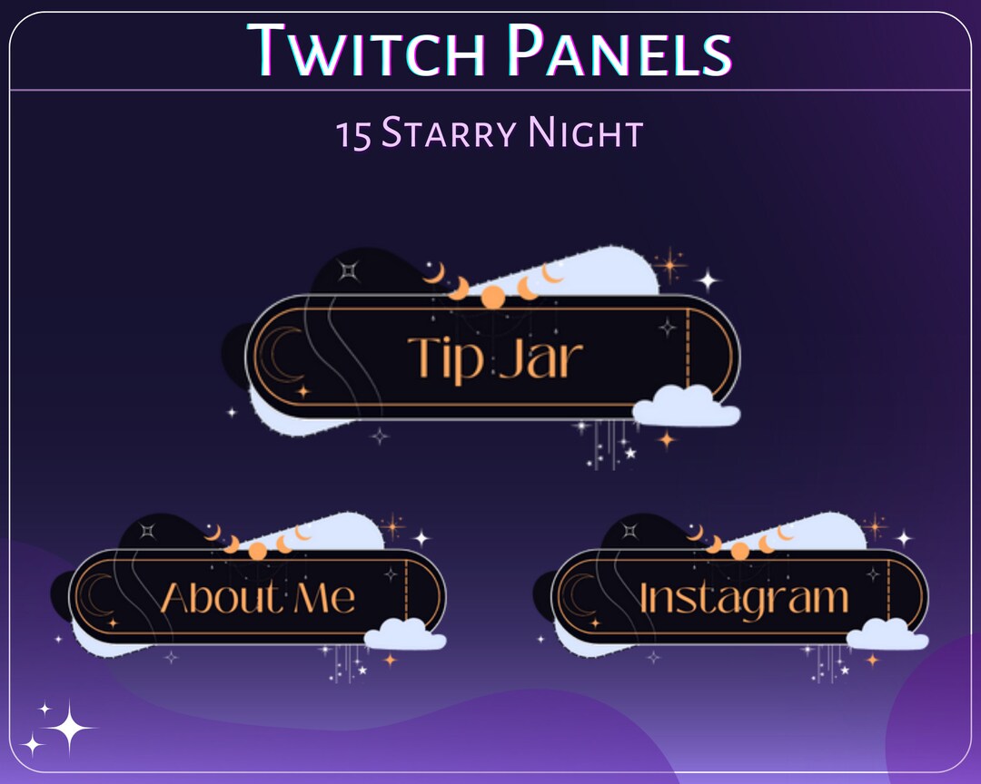 15 Starry Night Celestial Panels for Twitch, Cosmic Panels - Etsy