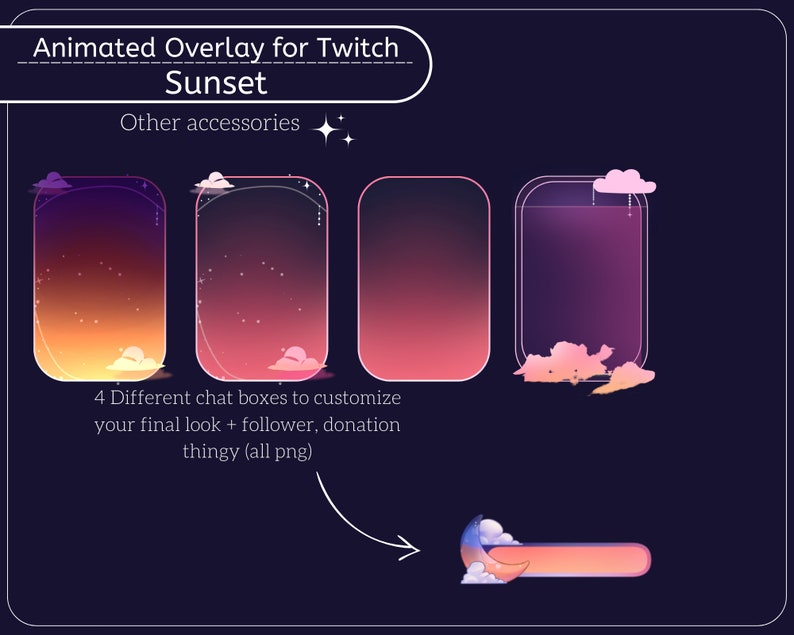 Cozy Animated Sunset Twitch Package Aesthetic Cloud Pack - Etsy