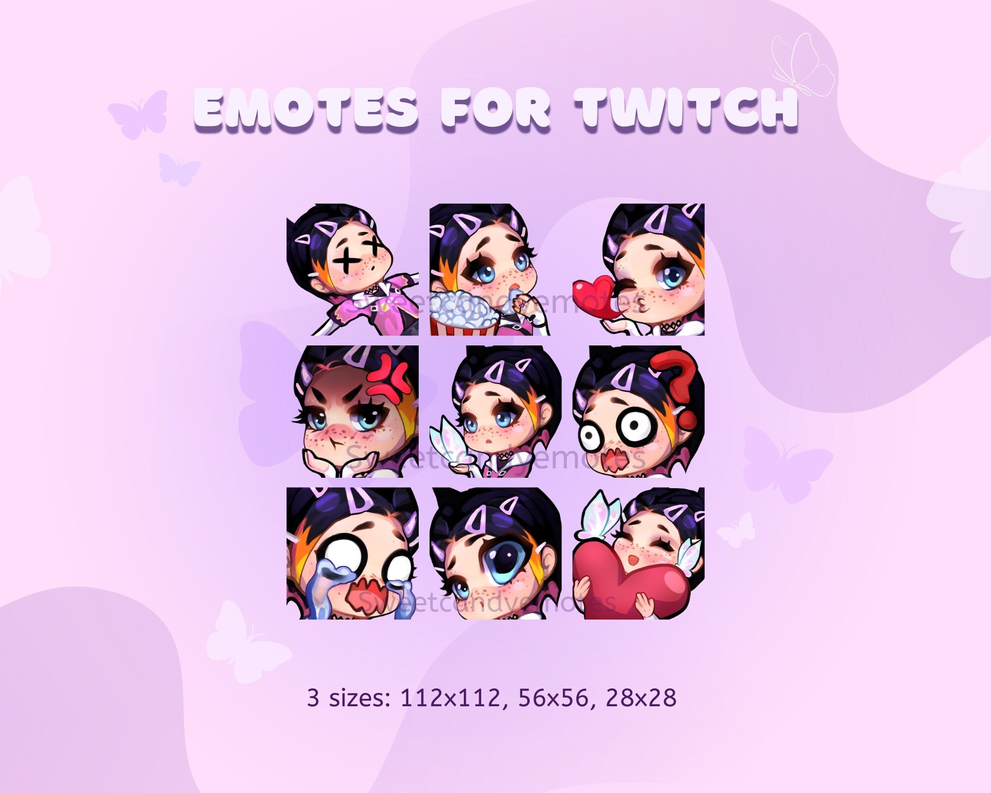 Clove Emotes, Clove Valorant Emotes, Pack of 9 Emotes, Twitch Emotes ...