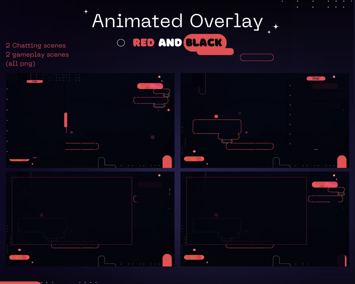 Animated Red Twitch Overlay Package Dark Red Aesthetic - Etsy
