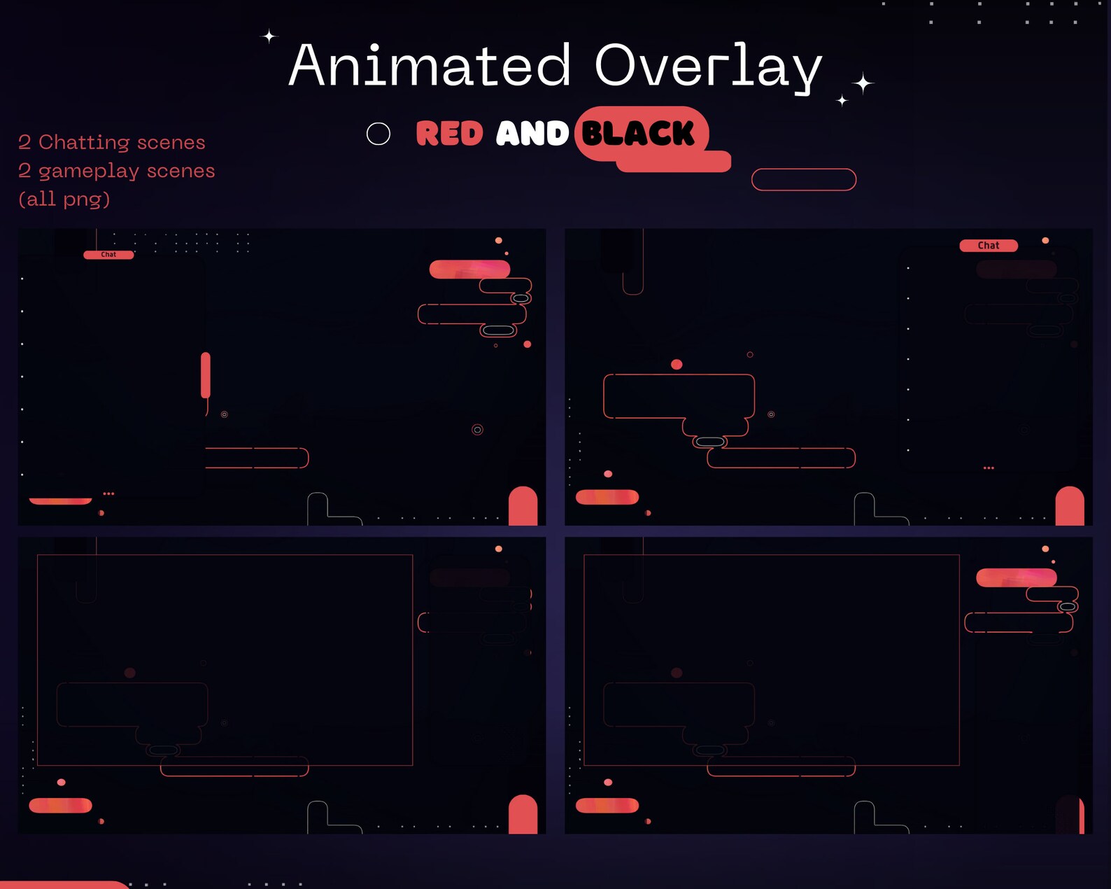 Animated Red Twitch Overlay Package Dark Red Aesthetic - Etsy