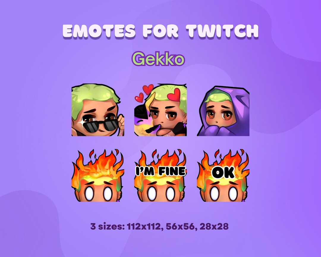 Cute Valorant Gekko Emotes for Twitch Streamers, Funny Emotes Pack ...