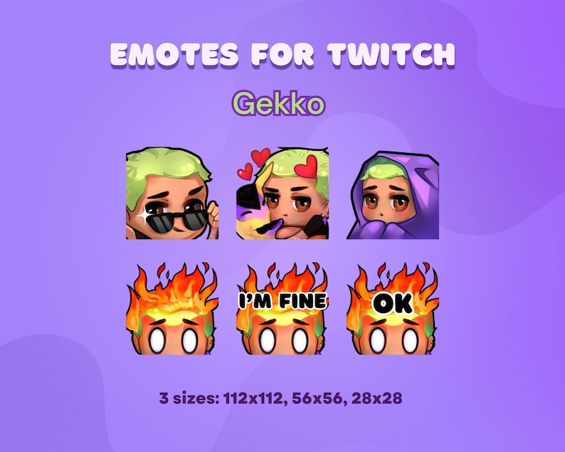 Buy Cute Valorant Gekko Emotes For Twitch Streamers Funny Emotes Pack