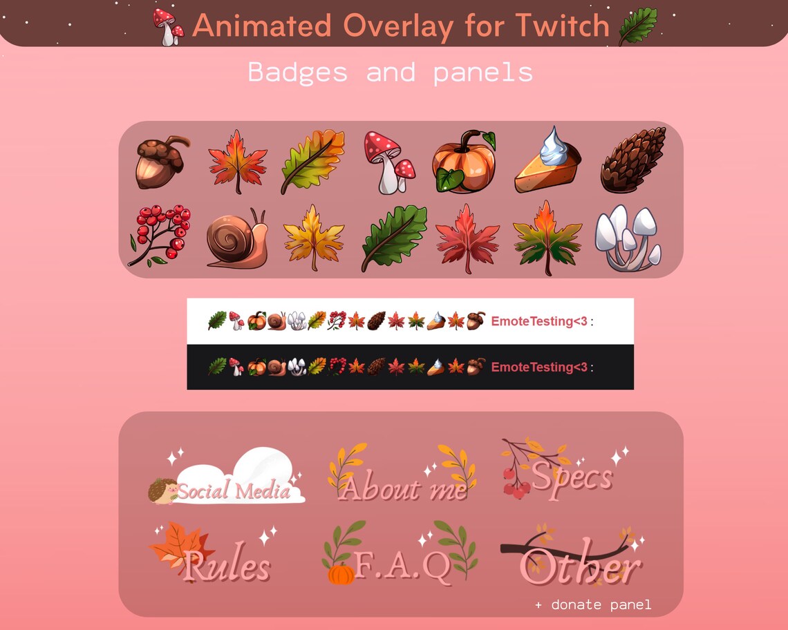 Cute Animated Autumn Overlay for Twitch, Simple Aesthetic Overlay ...
