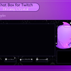 Cute Purple Dreamy Chat Box for Twitch, Crystal, Just Chatting, Pink ...