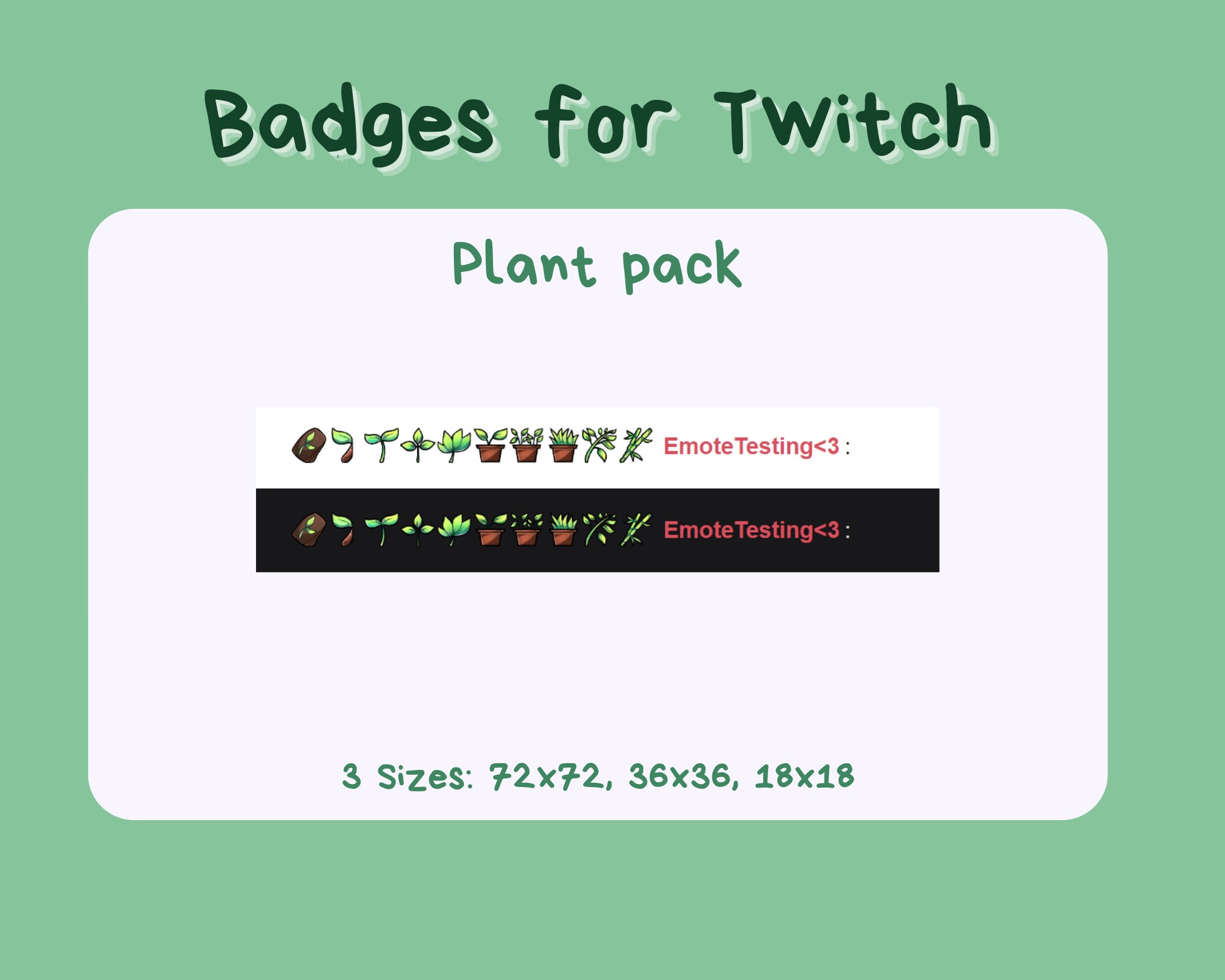 10 Simple Cute Plant Badges for Twitch Streamers Discord - Etsy