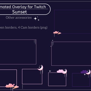 Cozy Animated Sunset Twitch Package, Aesthetic Cloud Pack, Stream ...