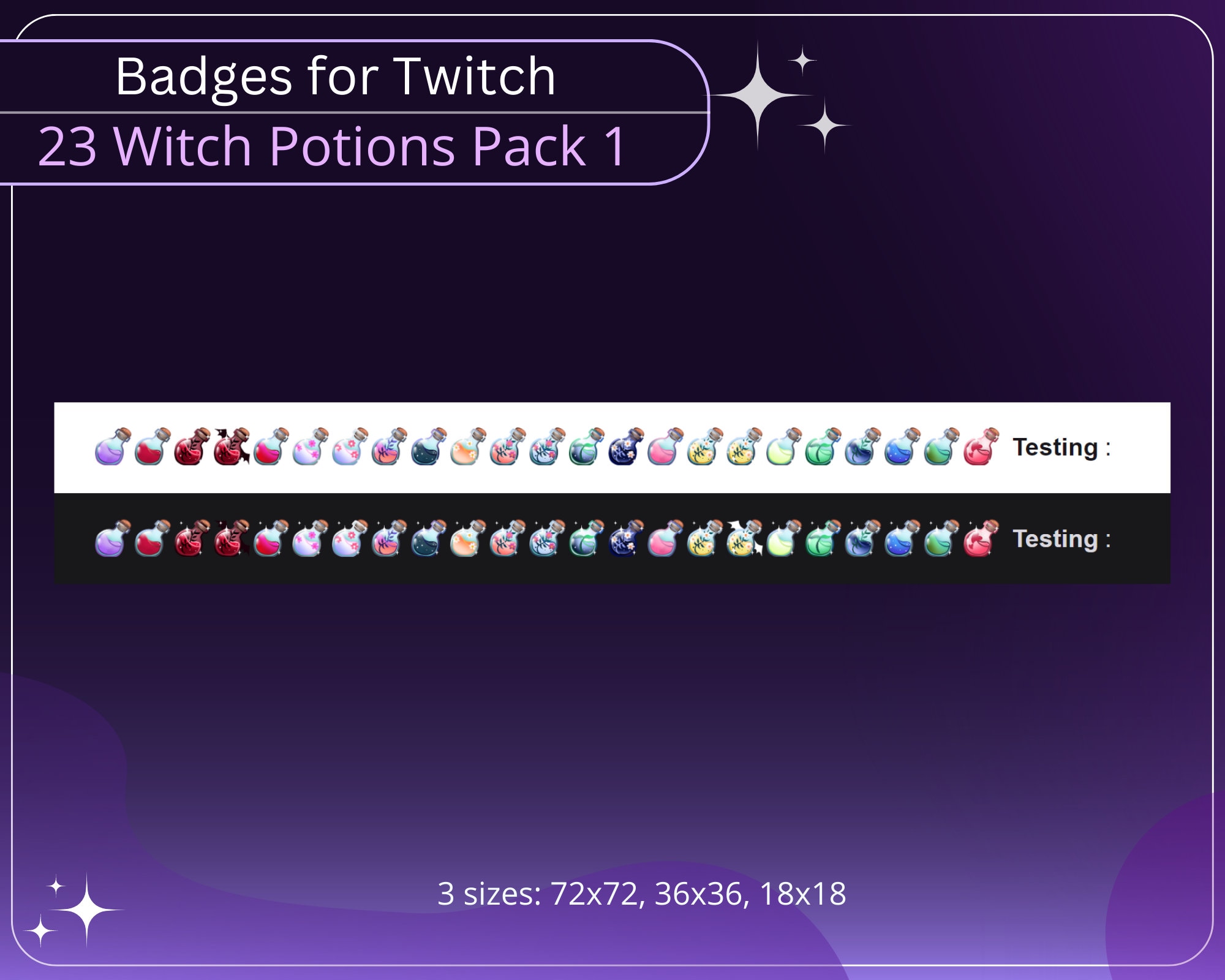 Witch Potion Twitch Badges, Kawaii Alchemy Designs (23 Pack) (digital ...