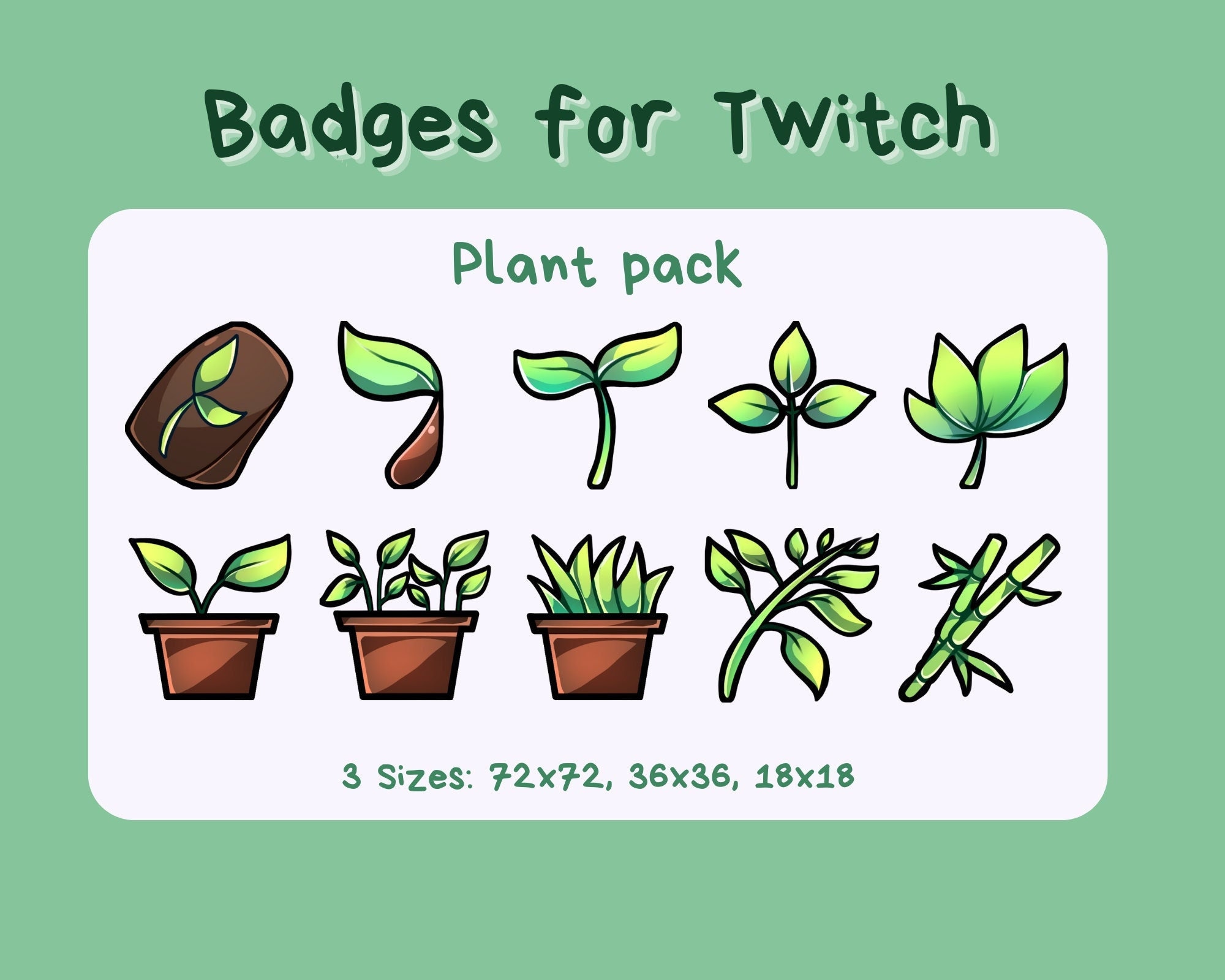 10 Simple Cute Plant Badges for Twitch Streamers Discord - Etsy