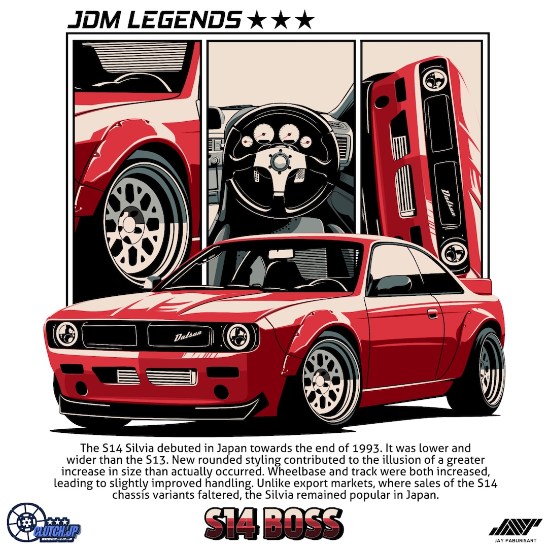 Jdm Legends Car Silvia S14 Digital Art Instant Download .png.jpeg.svg ...