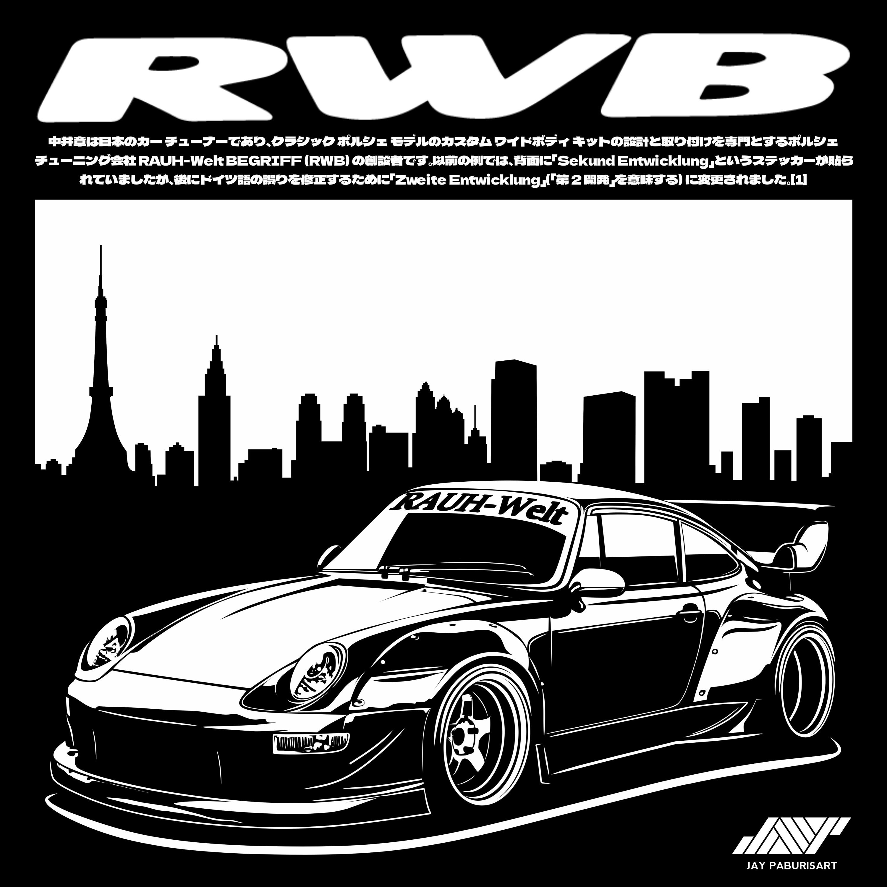 Porsche 911 RWB Rauh-welt Begriff Instan Download Png Jpeg Silhuotte ...