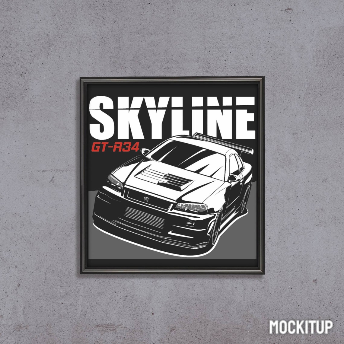 JDM Legends Skyline GT-R R34 Instan Download.png.jpeg Silhuotte Style ...
