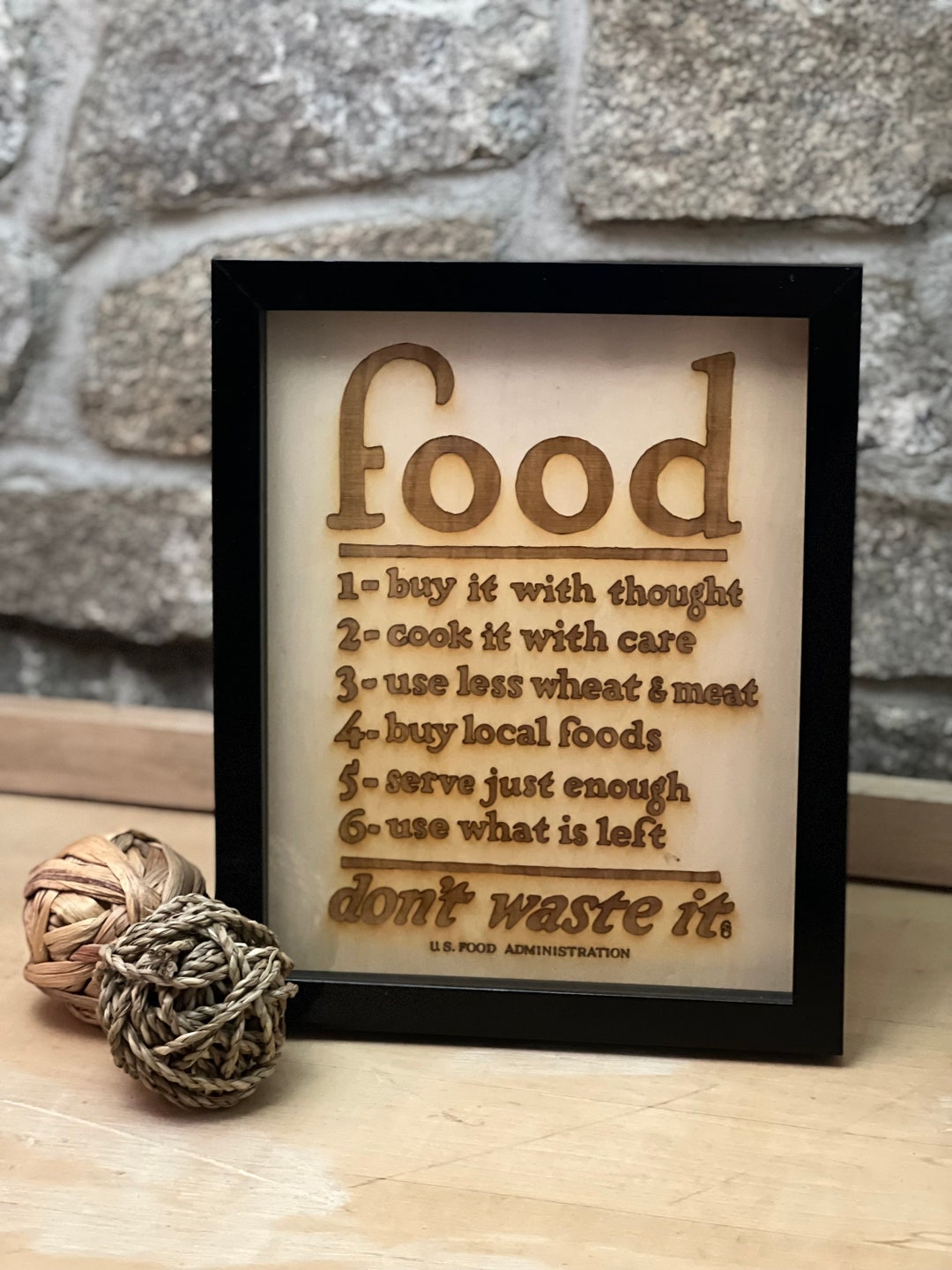 Laser Engraved, "food - Don't Waste It", WWI Era FDA Poster - Etsy