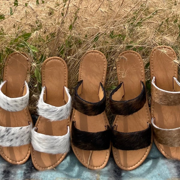 Cowhide Sandals - Etsy