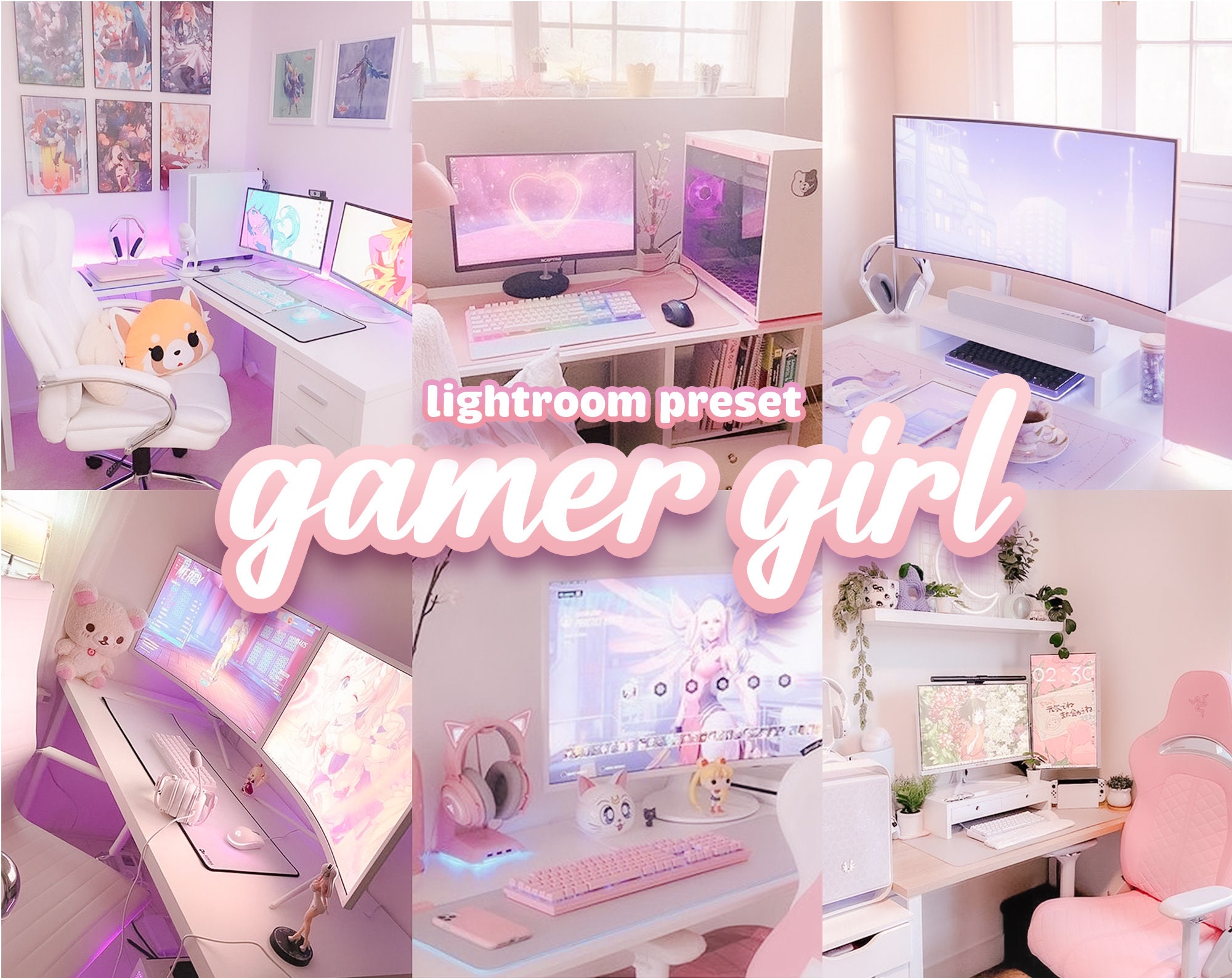 Gamer Girl Mobile Lightroom Preset, Kawaii Preset, Pastel Pink ...