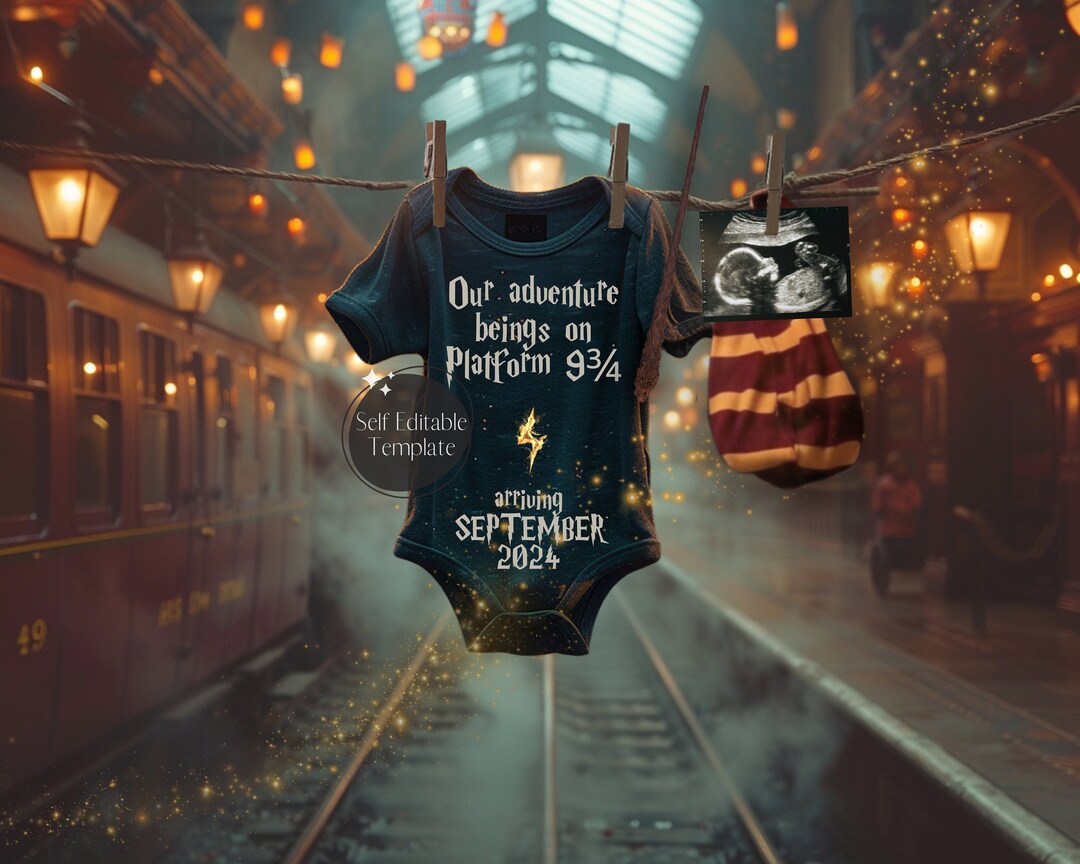 Future Wizard Pregnancy Announcement, Magical Train Baby Announcement ...