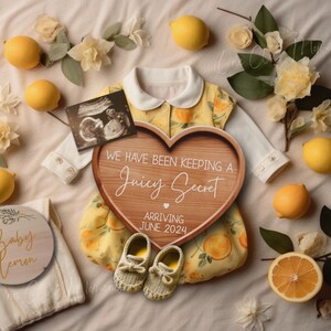 Digital Lemon Pregnancy Announcement, Lemon Baby Girl Announcement ...