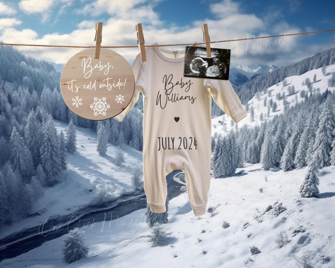 Cute Winter Pregnancy Announcement, December Baby Announcement, January ...