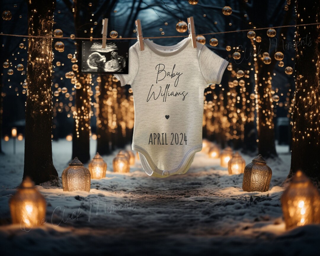 Magical Pregnancy Announcement, Digital 2025 New Years Baby ...