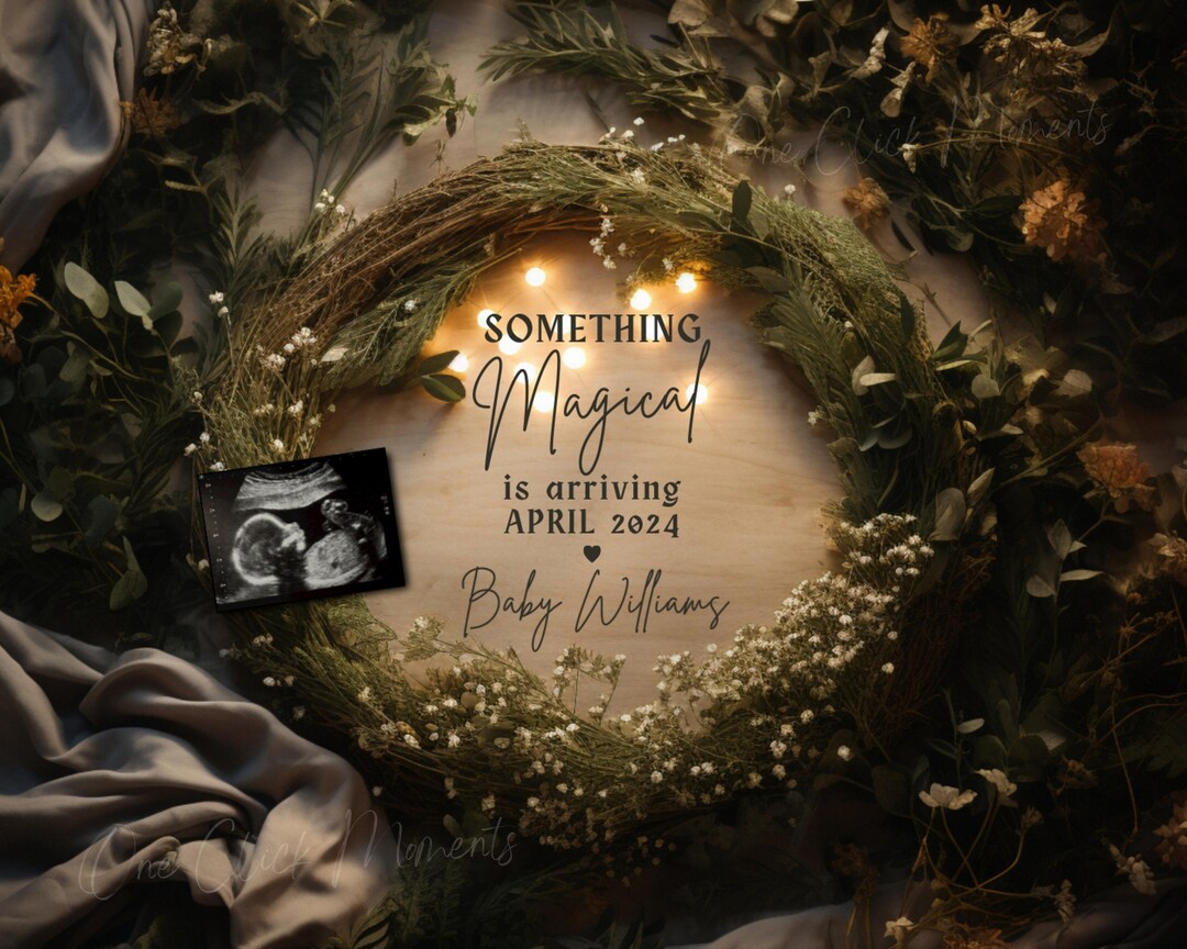 Magical Gender Neutral Pregnancy Announcement Digital, Fairy Garden ...