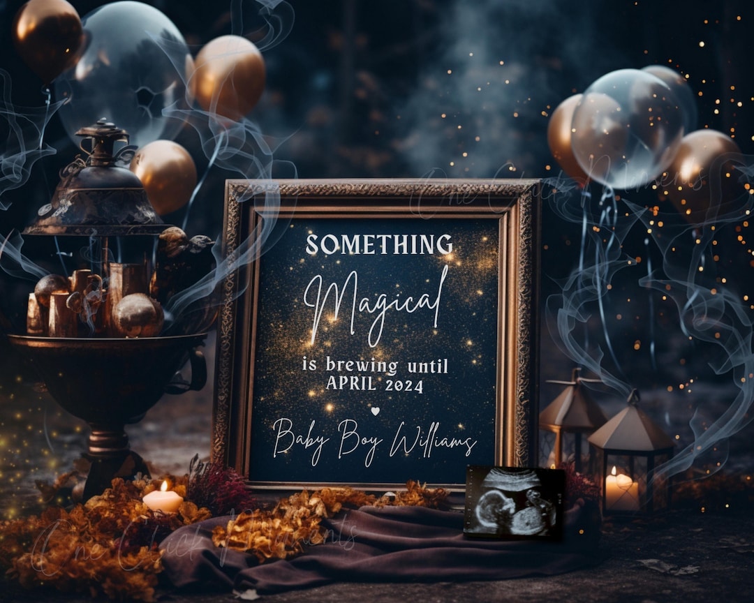 Magical Halloween Boy Pregnancy Announcement, Gothic Baby Boy ...