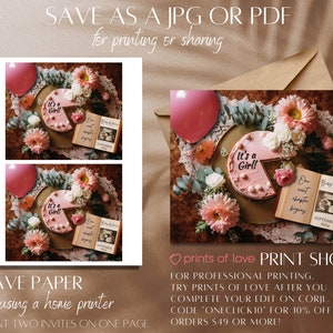 Its a Girl Cake Gender Reveal, Digital Minimalist Girly Pregnancy ...