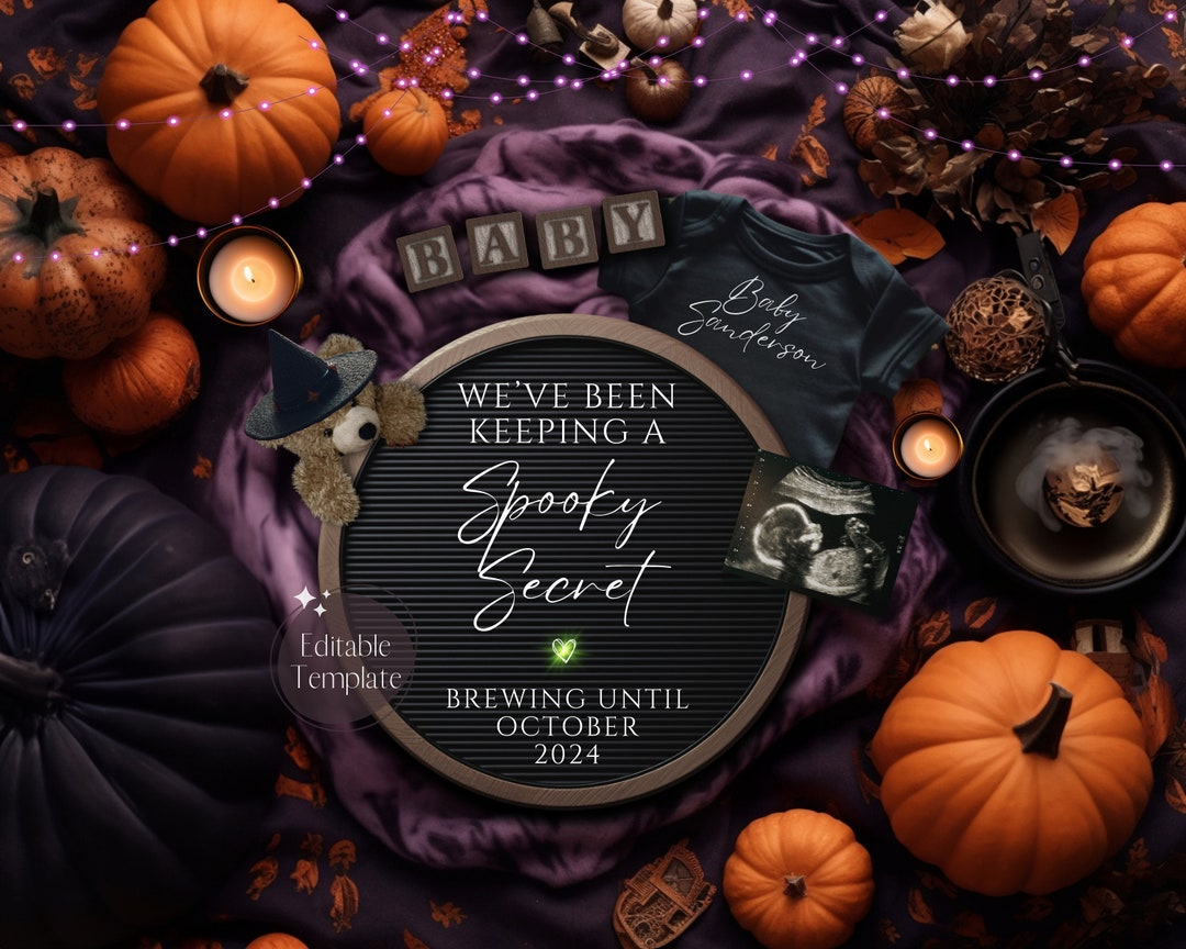 Halloween Digital Pregnancy Announcement, New Little Boo, Halloween ...