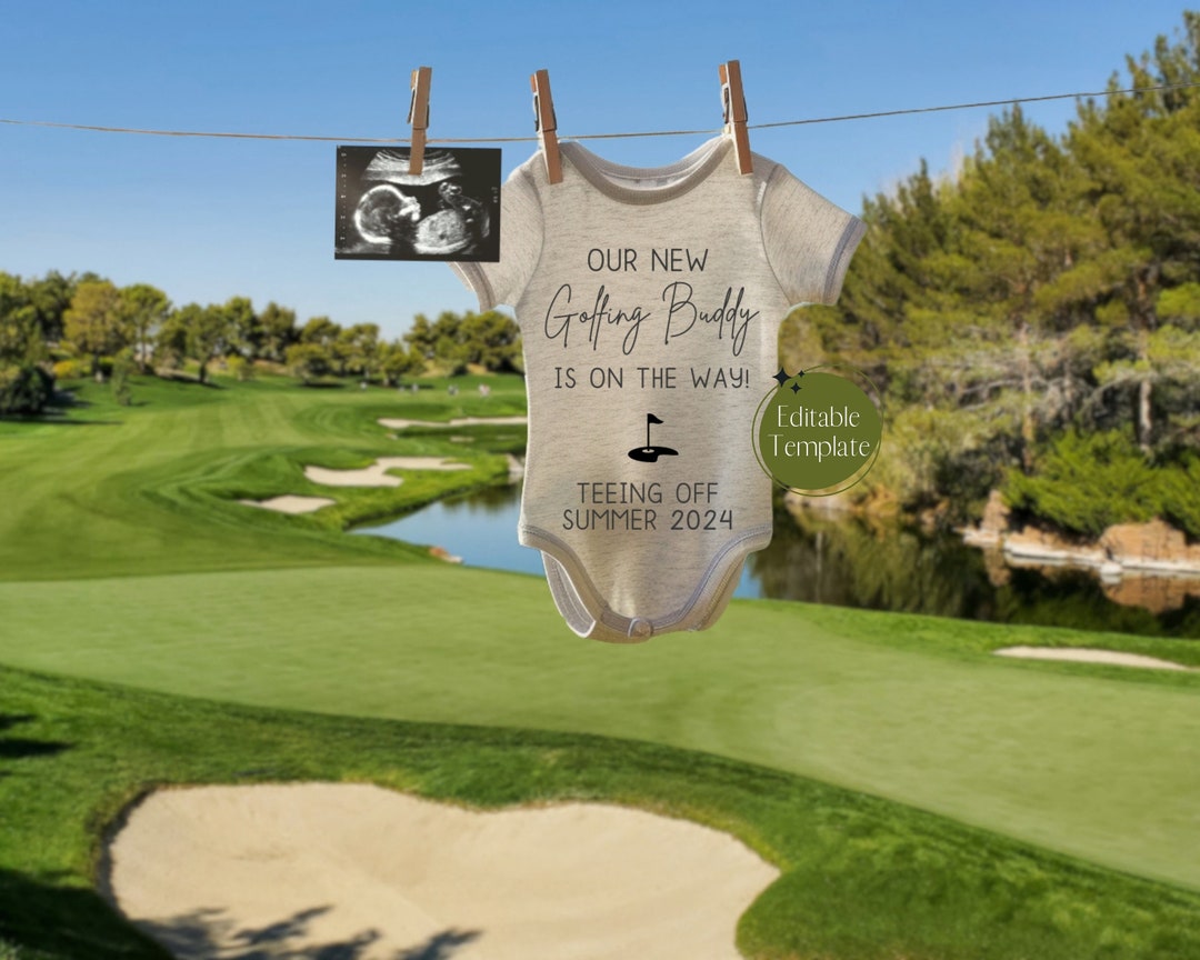 Digital Golf Pregnancy Announcement, Little Caddie Baby Announcement ...