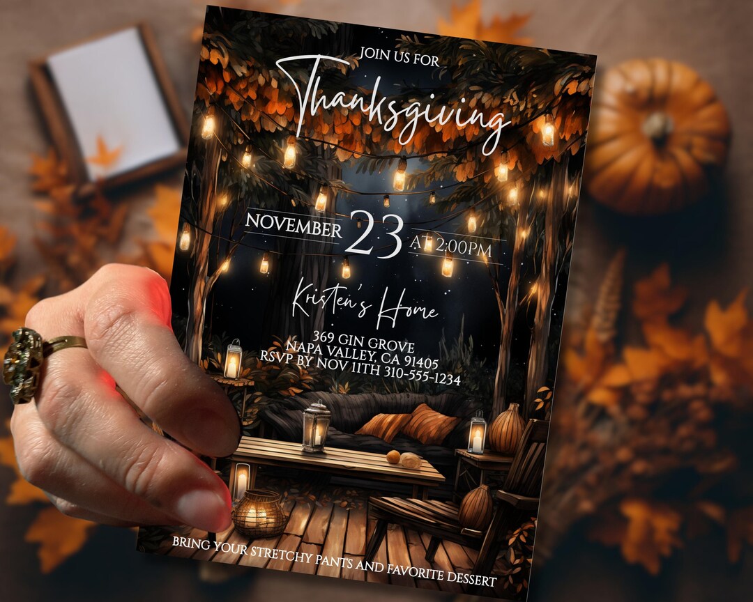 Editable Thanksgiving Party Invitation, Adult Friendsgiving Party ...