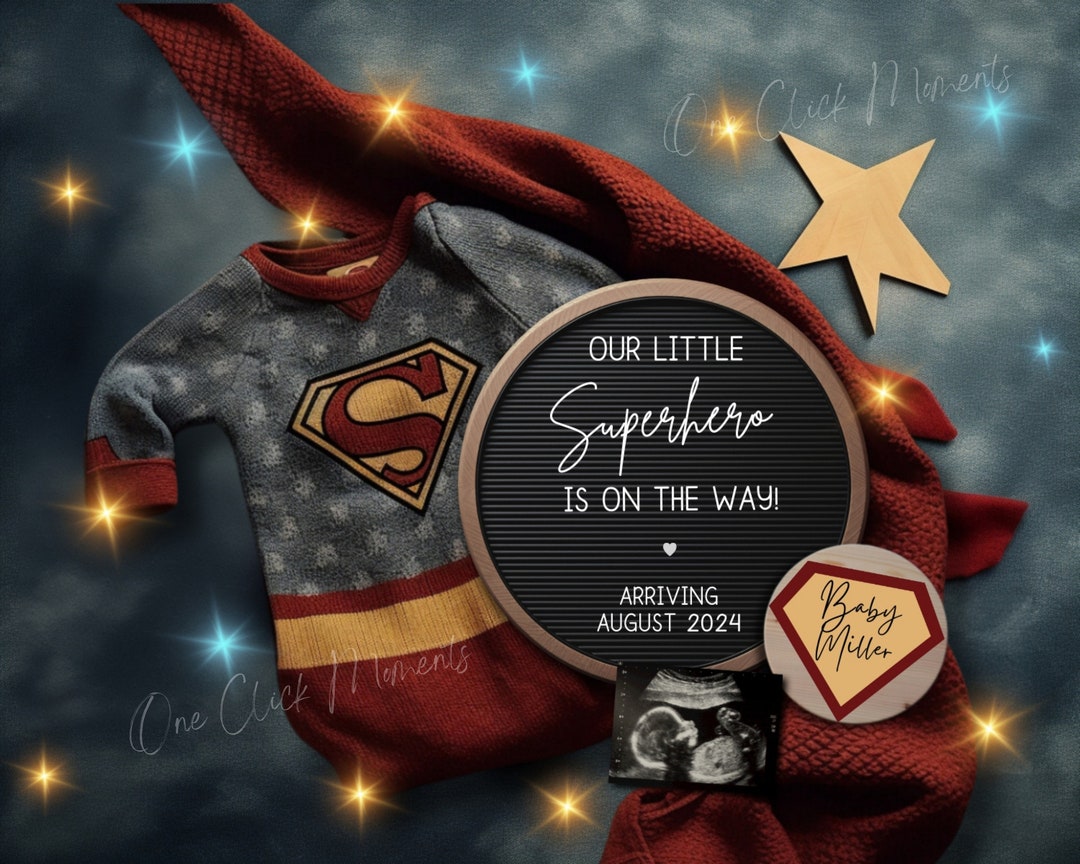 Superhero Pregnancy Announcement, Daddy's Sidekick Digital Announcement ...