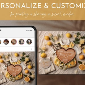 Digital Lemon Pregnancy Announcement, Lemon Baby Girl Announcement ...