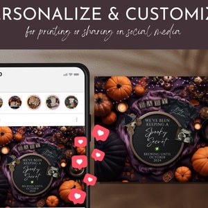 Halloween Digital Pregnancy Announcement, New Little Boo, Halloween ...