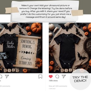 Halloween Digital Pregnancy Announcement, Witchy Social Media Birth ...