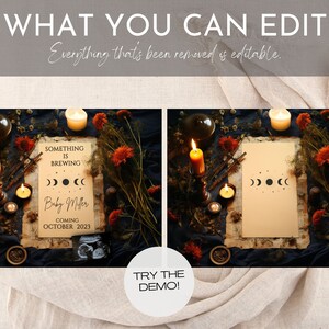 Gothic Digital Pregnancy Announcement, Witchy Baby Announcement ...