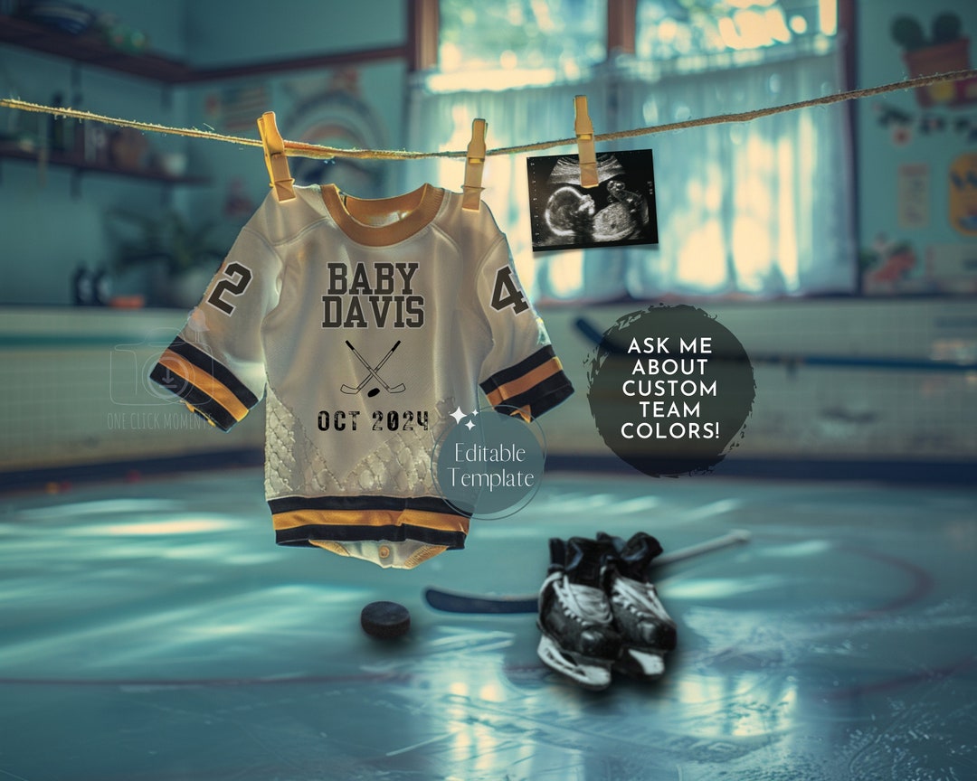 Hockey Pregnancy Announcement Digital, Ice Rink Baby Reveal, New Player ...