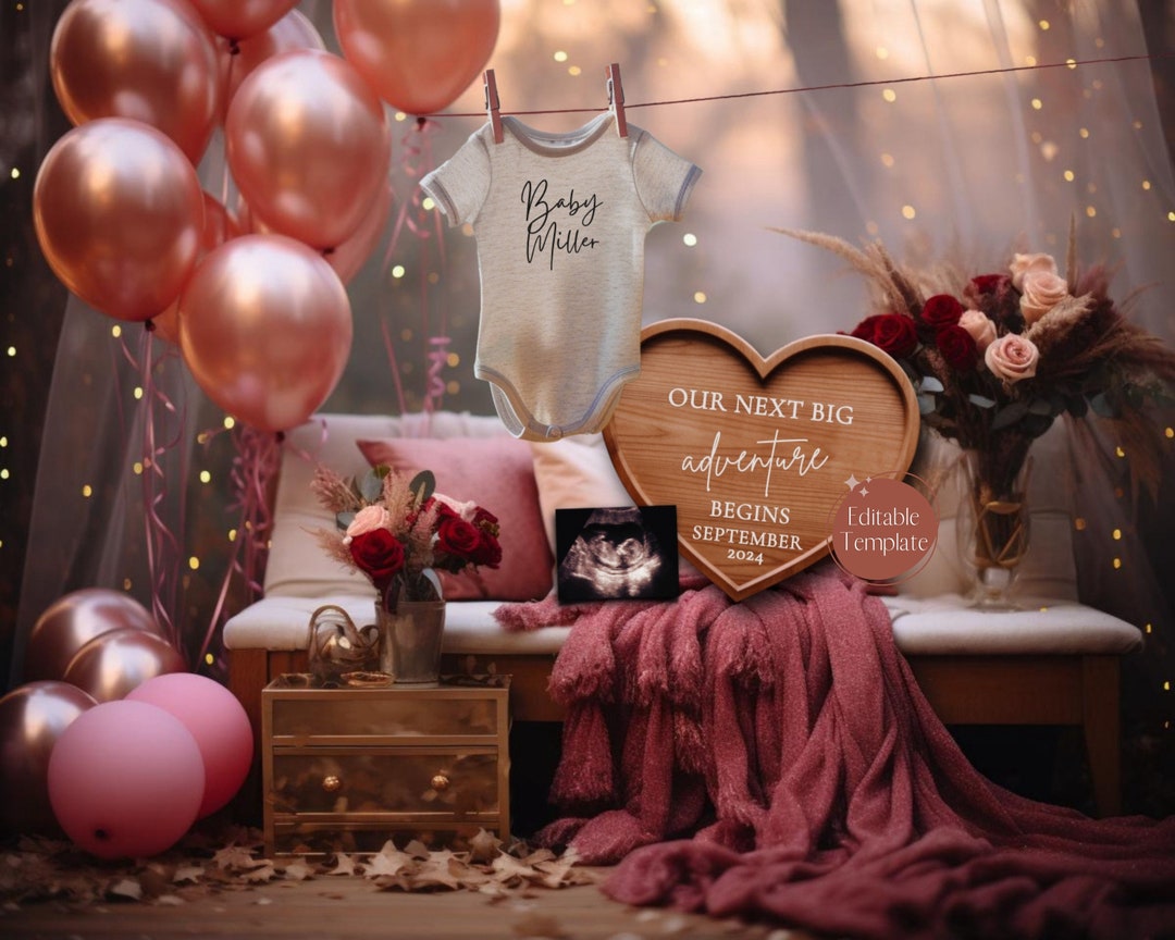 Magical Baby Girl Announcement, Baby Girl Pregnancy Reveal, Digital ...