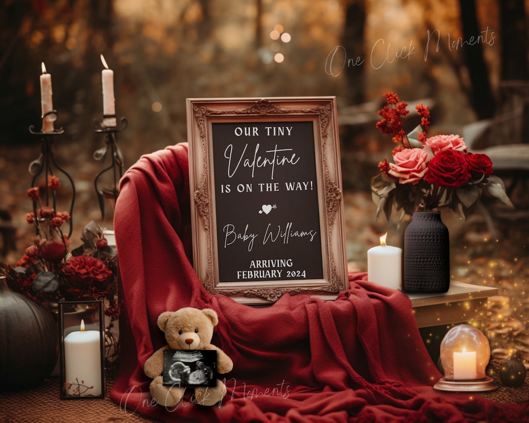 Goth Valentines Day Pregnancy Announcement, February Baby Reveal ...