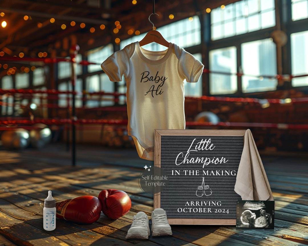 Boxing Pregnancy Announcement, Muay Thai Baby Boy Reveal, MMA, Digital ...