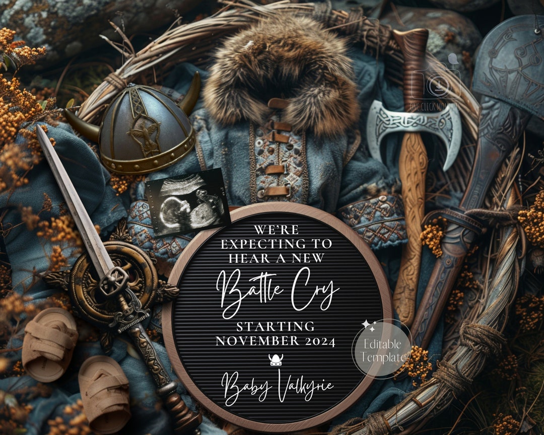 Viking Baby Announcement, Digital Norse Pregnancy Reveal, Medieval ...