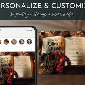 Wizard Gender Reveal Party Invitation, Magical Baby Reveal Invite ...